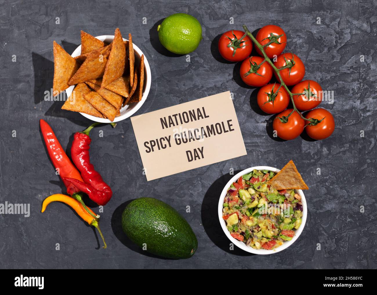 The ingredients for making Spicy Guacamole are avocado, red onion ...
