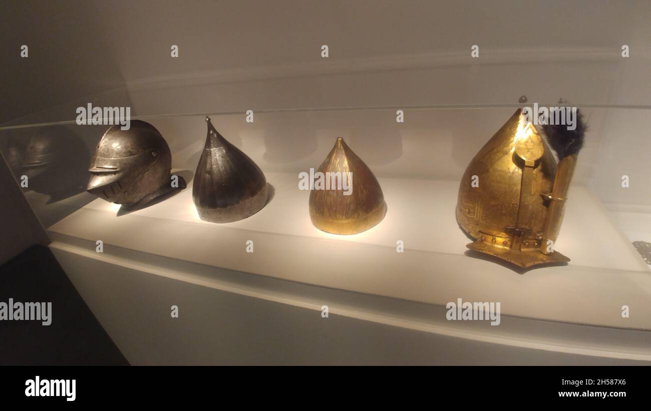Medieval Knight Armor Heads Stock Photo - Alamy