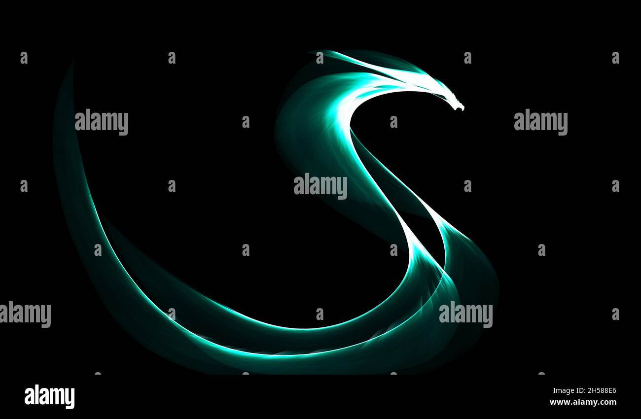 minimalistic Fire Dragon with Wings. Fire flames. Light Trails. Long ...