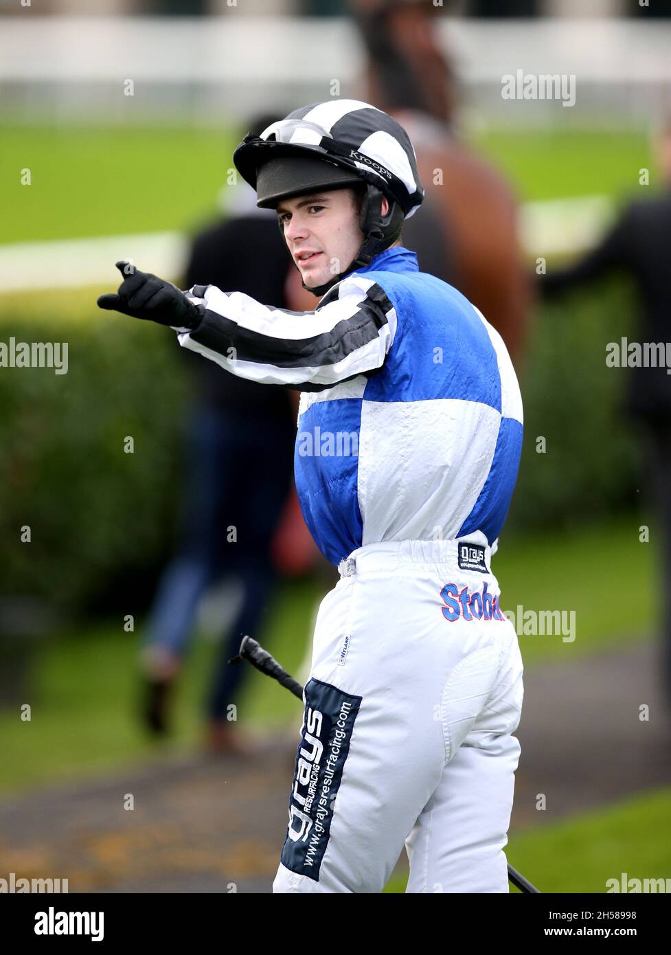 Jockey billy garritty at doncaster racecourse. hi-res stock photography ...