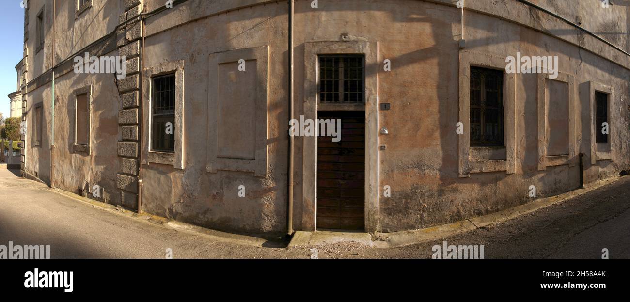 Oblique sunlight on rear wall of Catholic seminary in Arona, Italy Stock Photo - Alamy