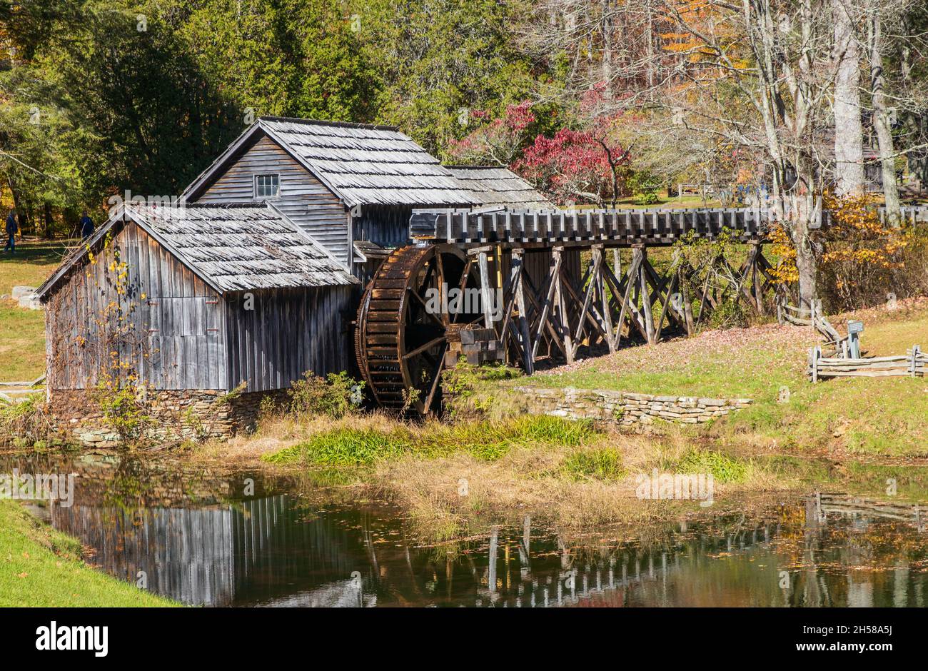 Mabry Grist Mill along the Blue Ridge Parkway in Virginia Stock Photo ...