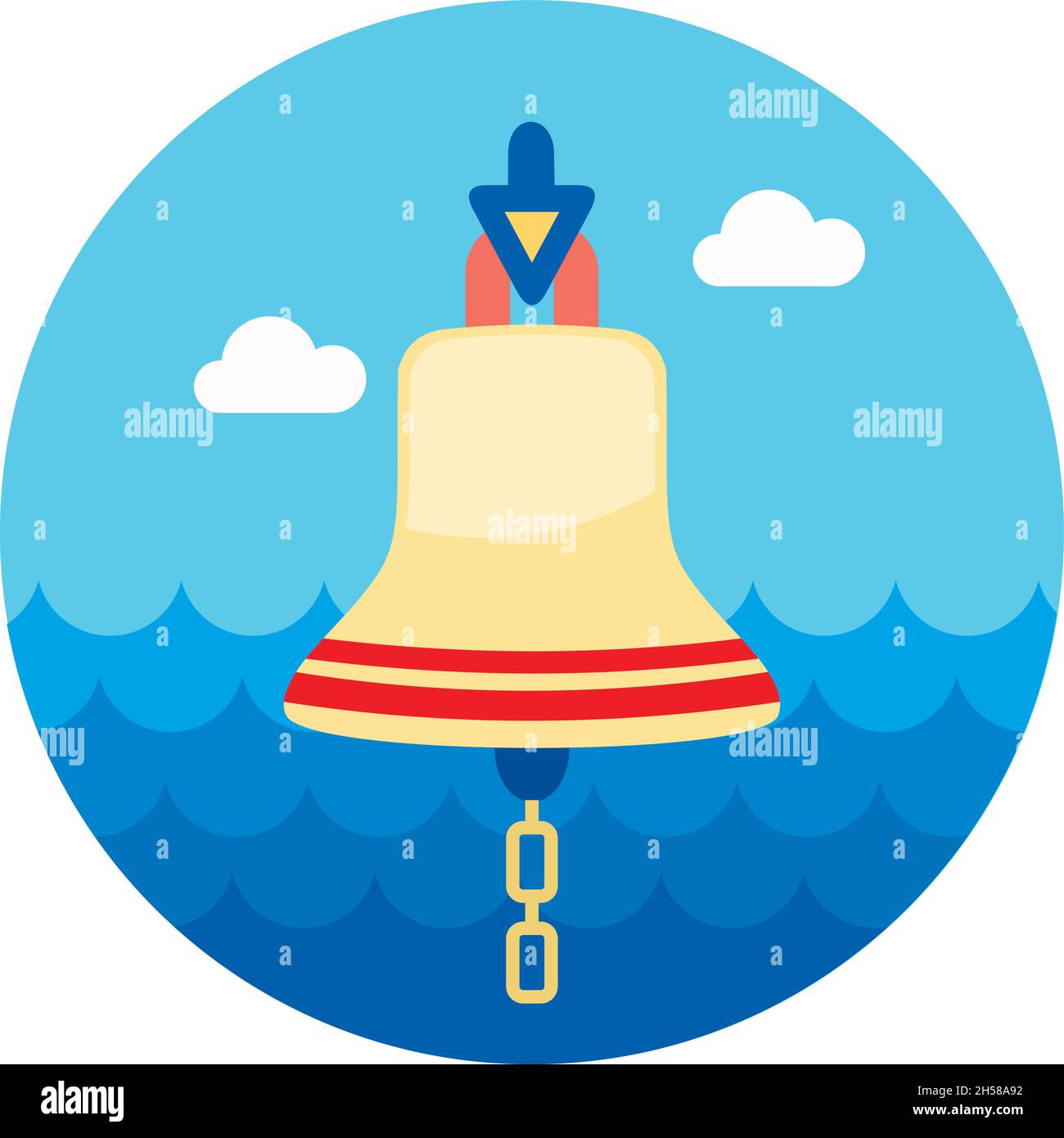 Bell marine vector icon. Beach. Summer. Marine. Summertime. Vacation ...