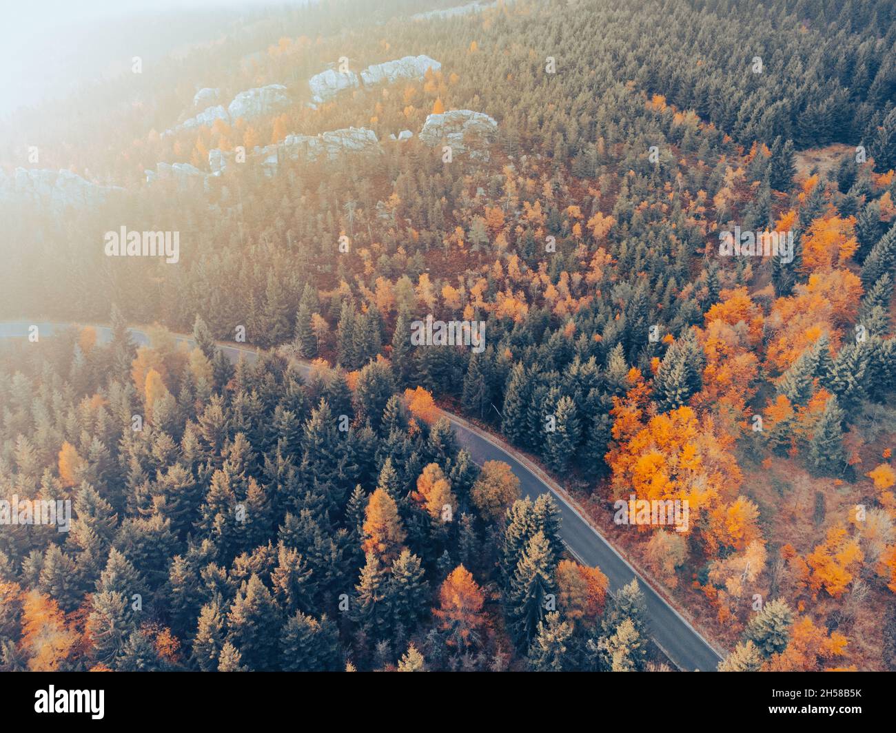 Rock formation in morning sunset from above Stock Photo - Alamy