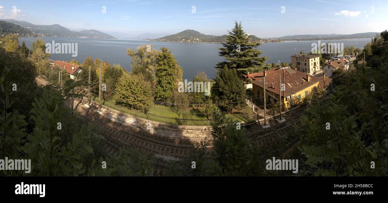 Lago Maggiore seen from Arona, Italy Stock Photo - Alamy