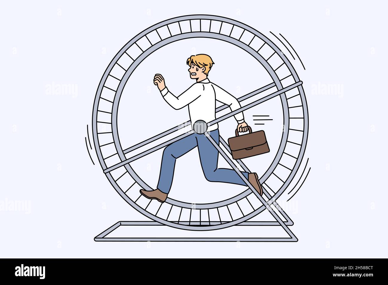 Workaholic and tiredness at work concept. Young stressed businessman ...