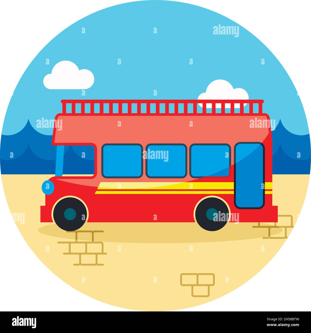 Open Topped Bus Clipart Image