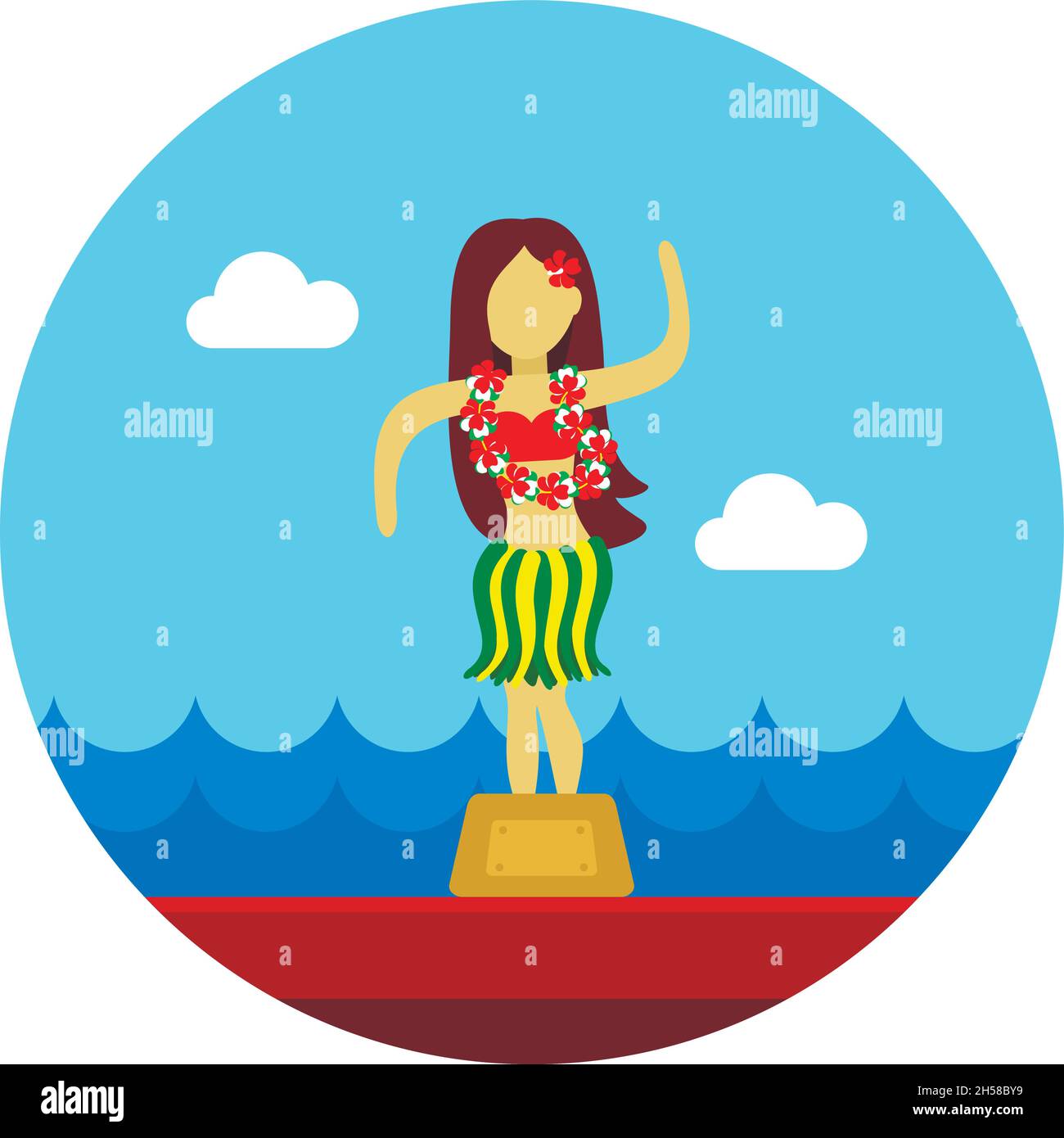 Female hawaiian hula dancer Stock Vector Images - Alamy