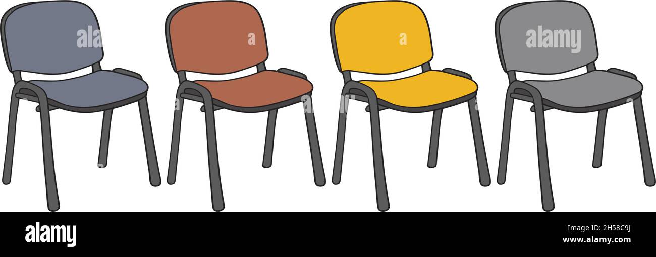 Four metal chairs Stock Vector Images - Alamy