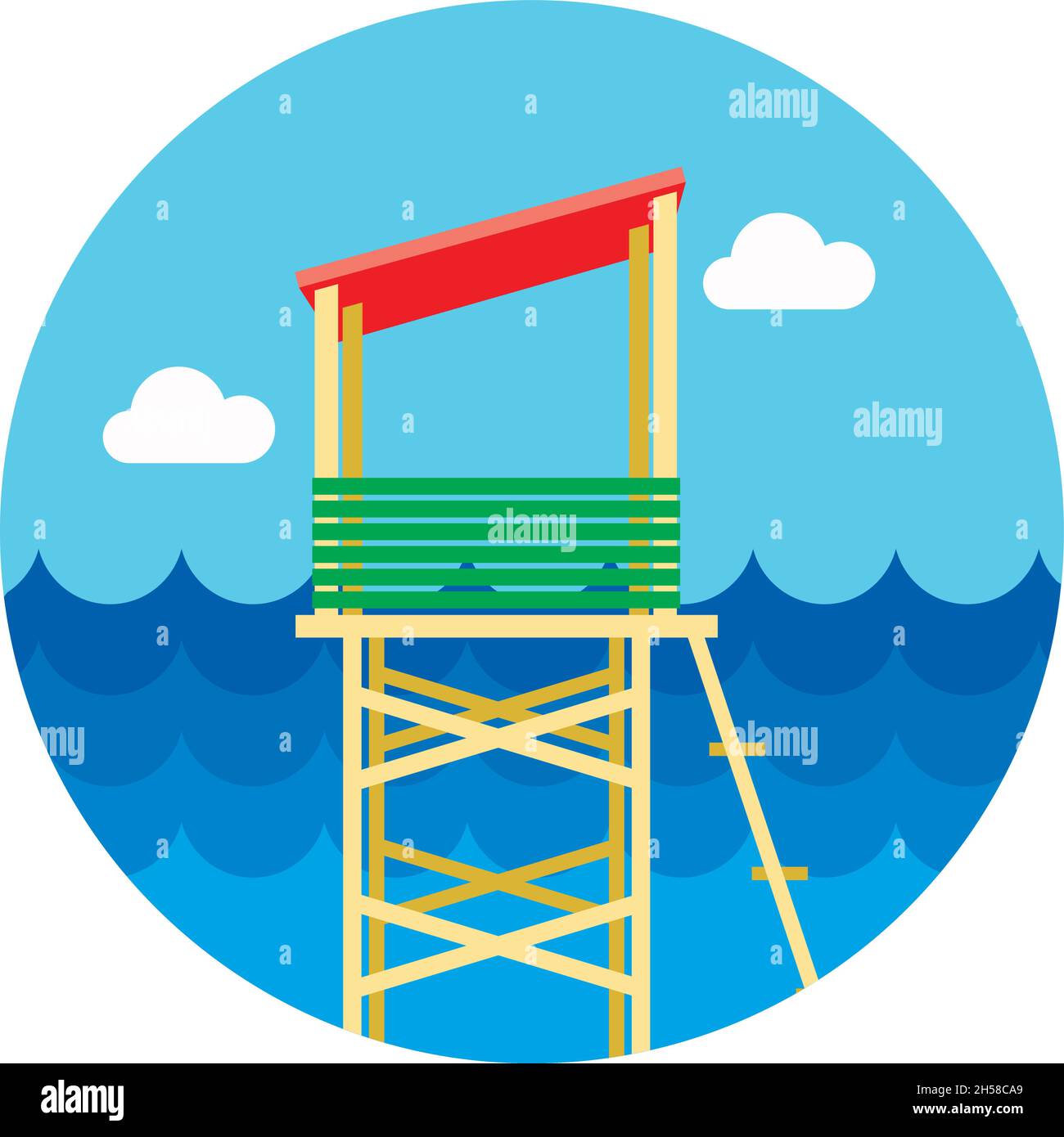 Lifeguard tower vector icon. Beach. Summer. Summertime. Vacation, eps ...