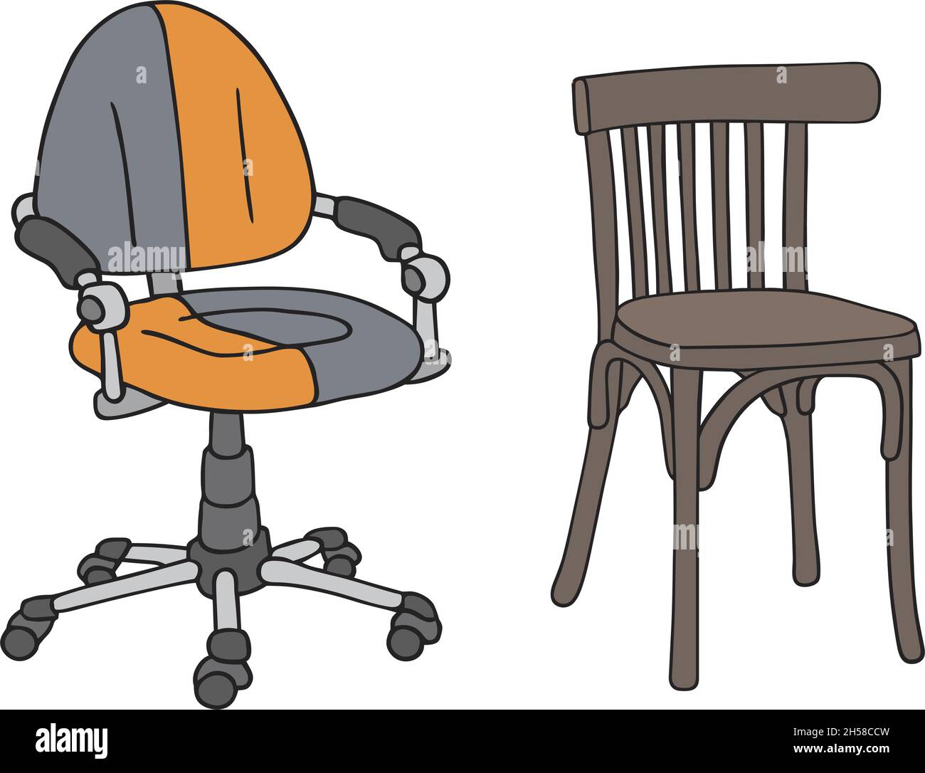 Cartoon old school chair hi-res stock photography and images - Alamy