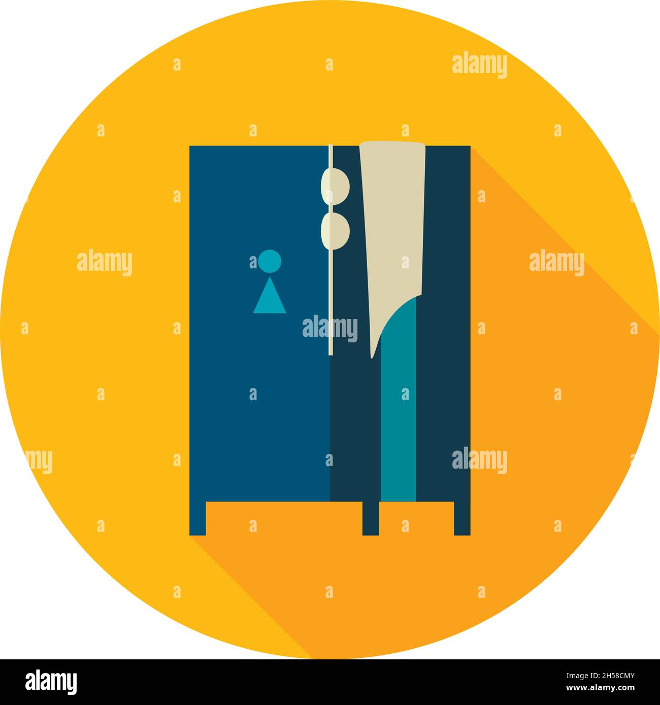 Cloakroom on the beach vector flat icon. Beach. Summer. Summertime ...