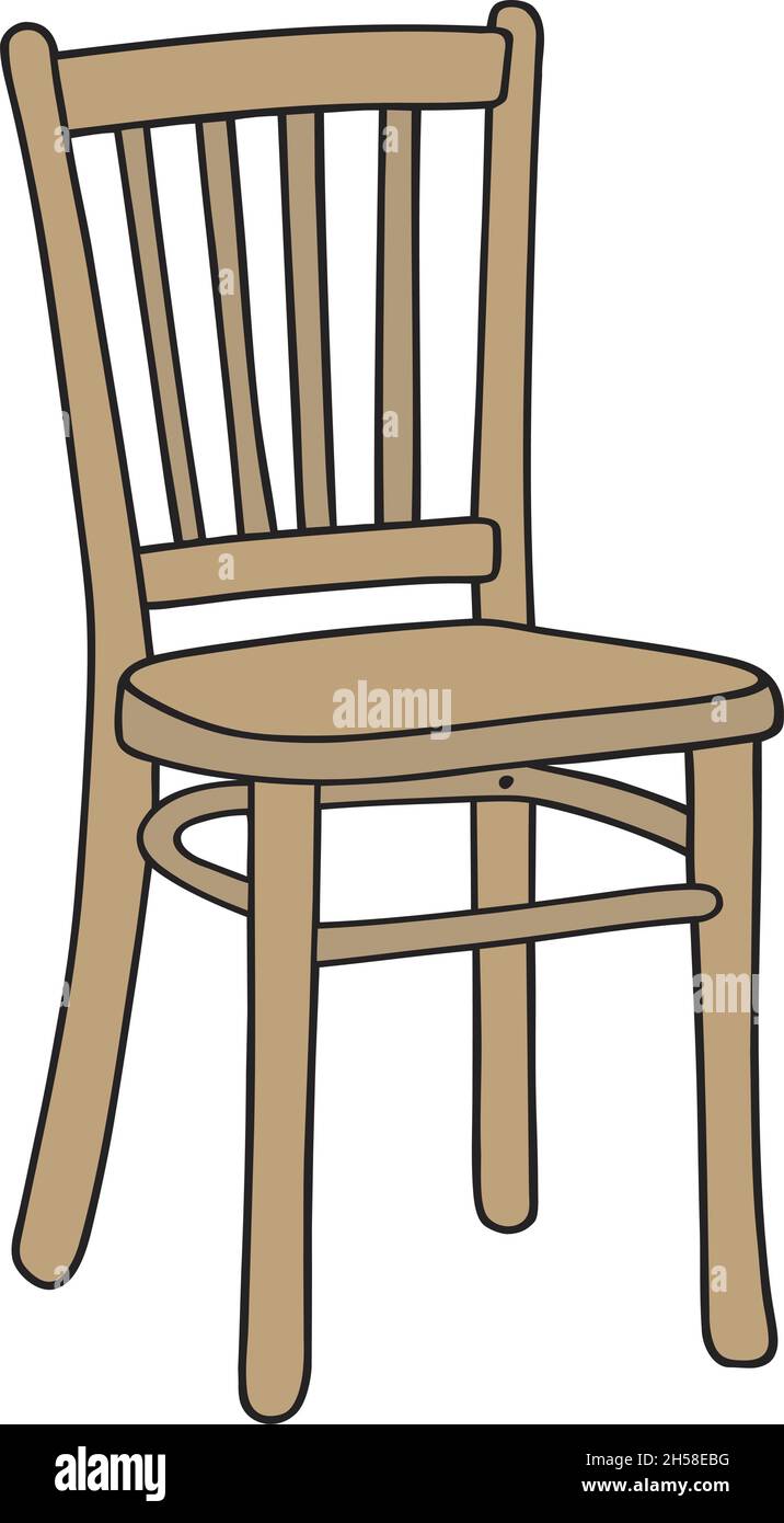 The vectorized hand drawing of an old wooden chair Stock Vector Image ...