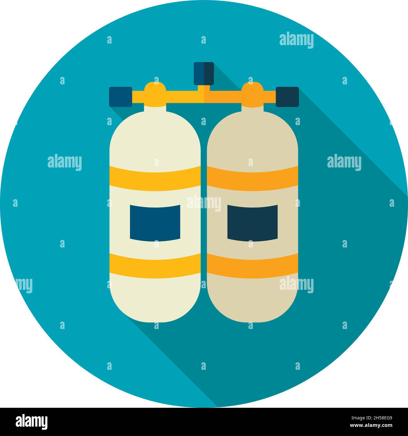 Oxygen tank vector flat icon. Beach. Summer. Summertime. Vacation, eps ...