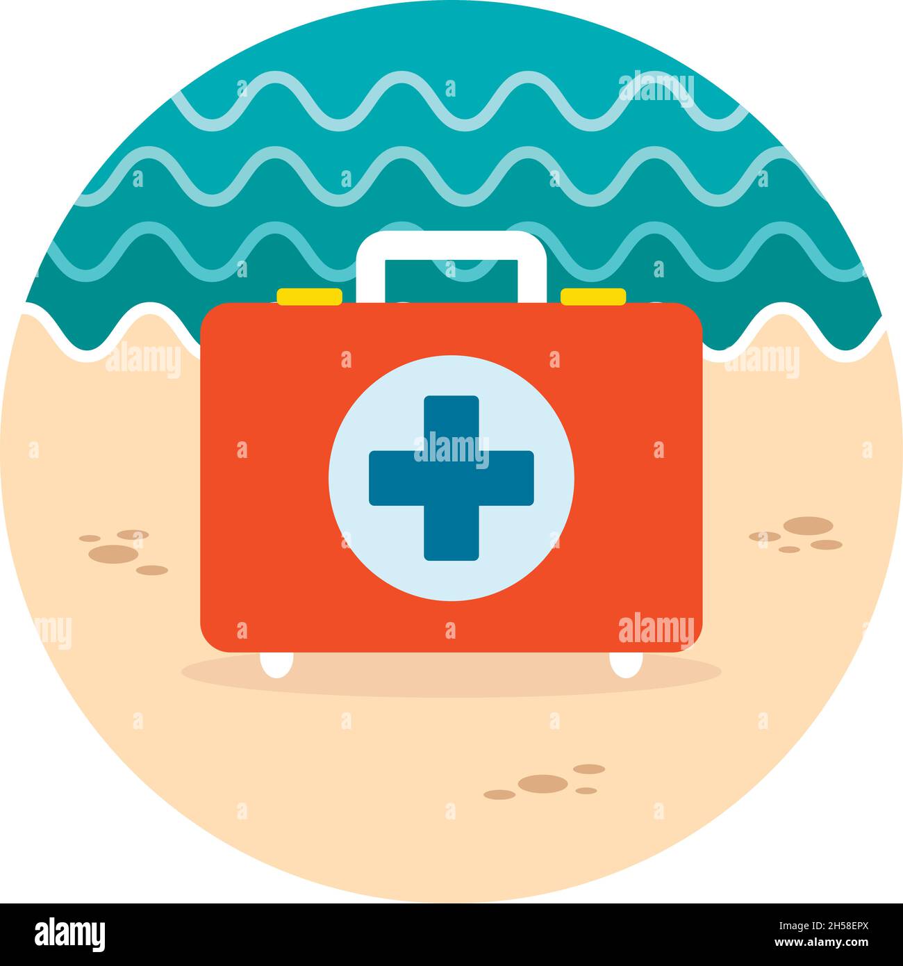 First aid kit vector icon. Beach. Summer. Summertime. Vacation, eps 10 ...
