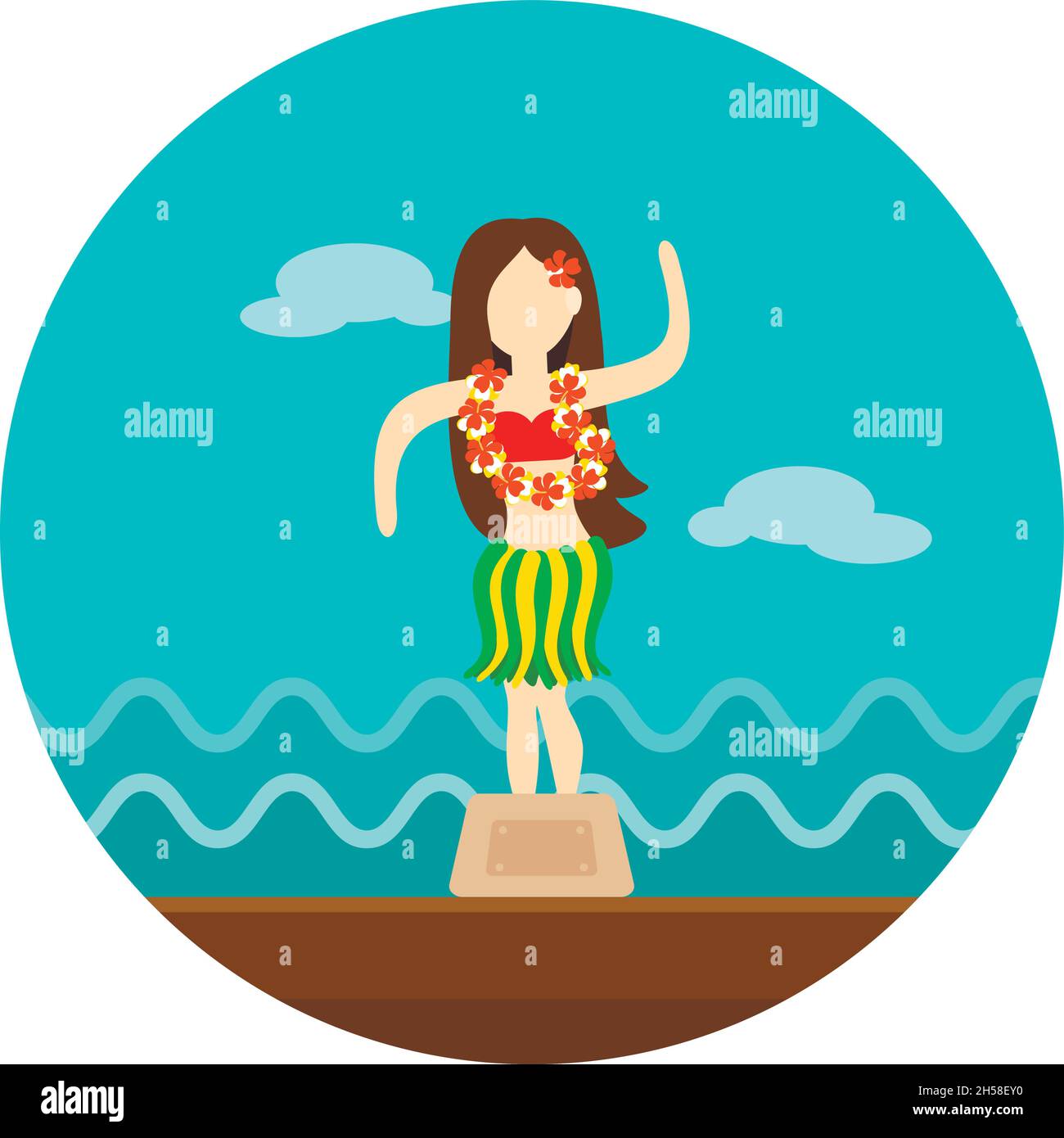 Female hawaiian hula dancer Stock Vector Images - Alamy