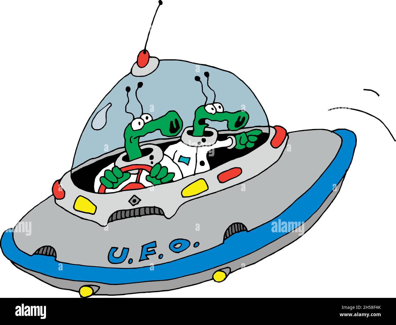 Drawing ufo aliens saucer space Stock Vector Images - Alamy