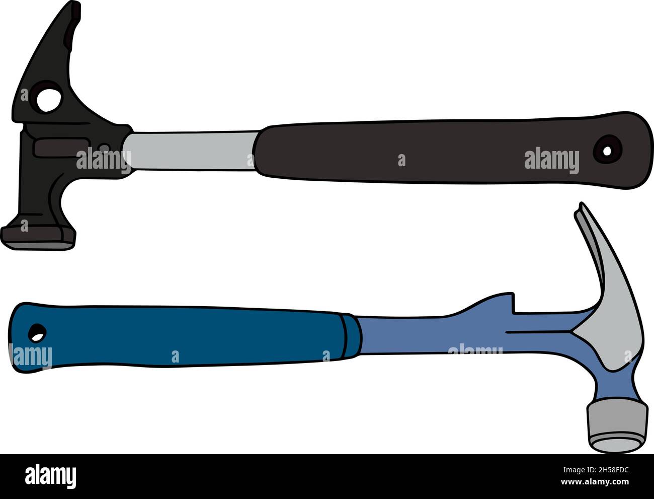 The vectorized hand drawing of two hammers Stock Vector Image & Art - Alamy
