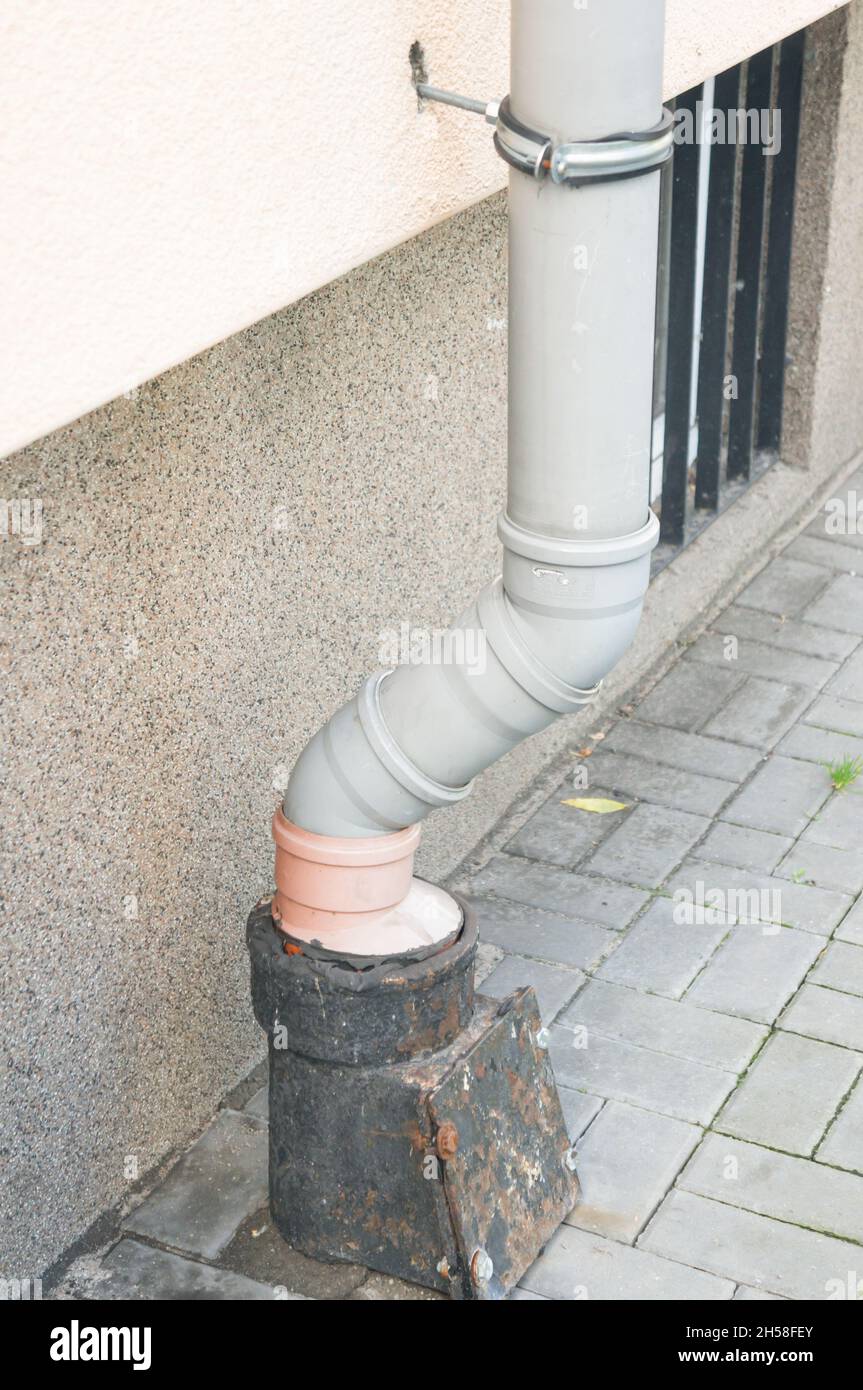 A vertical shot of an old downpipe Stock Photo - Alamy