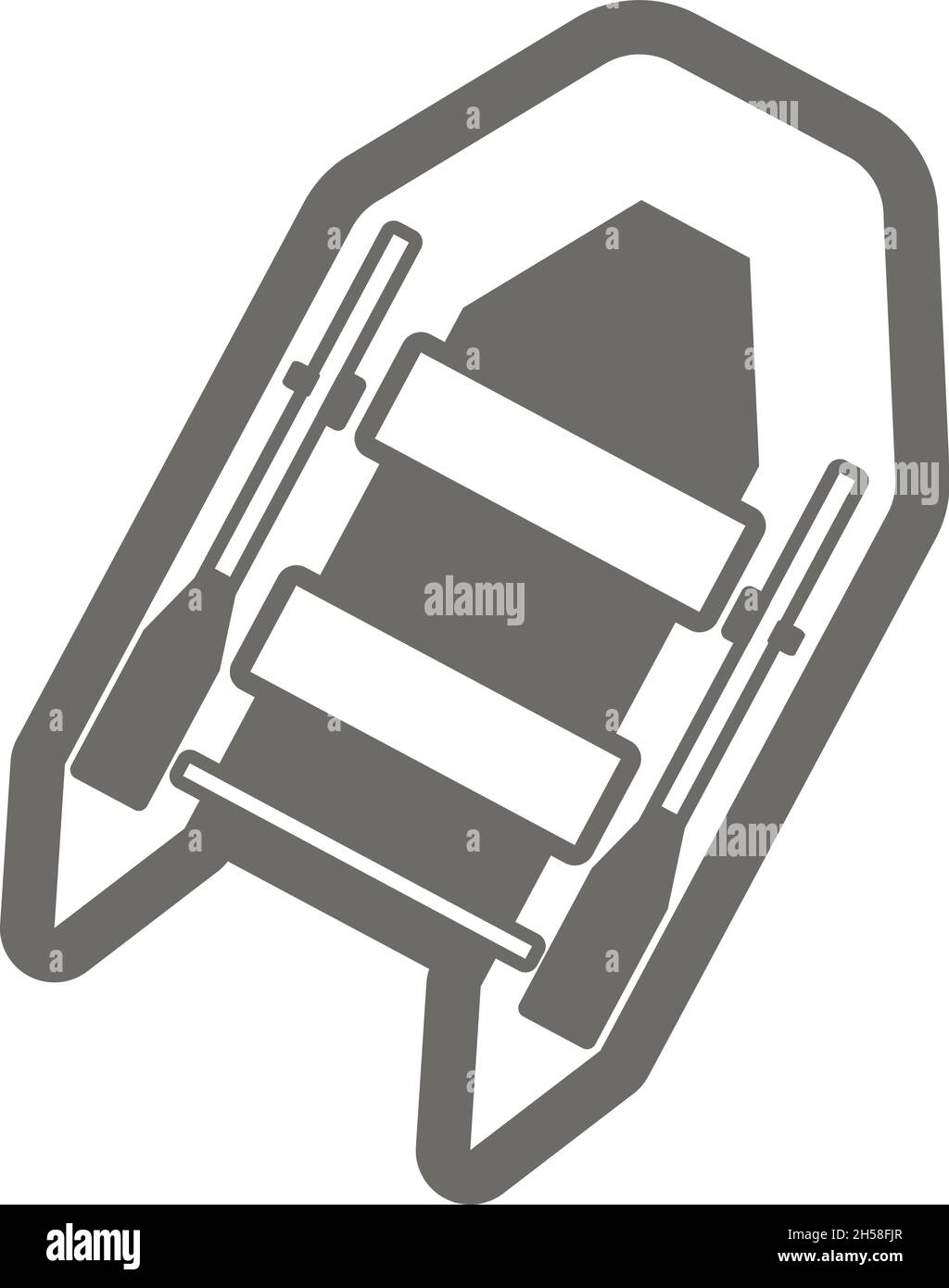 Inflatable boat outline vector icon. Beach. Summer. Summertime ...