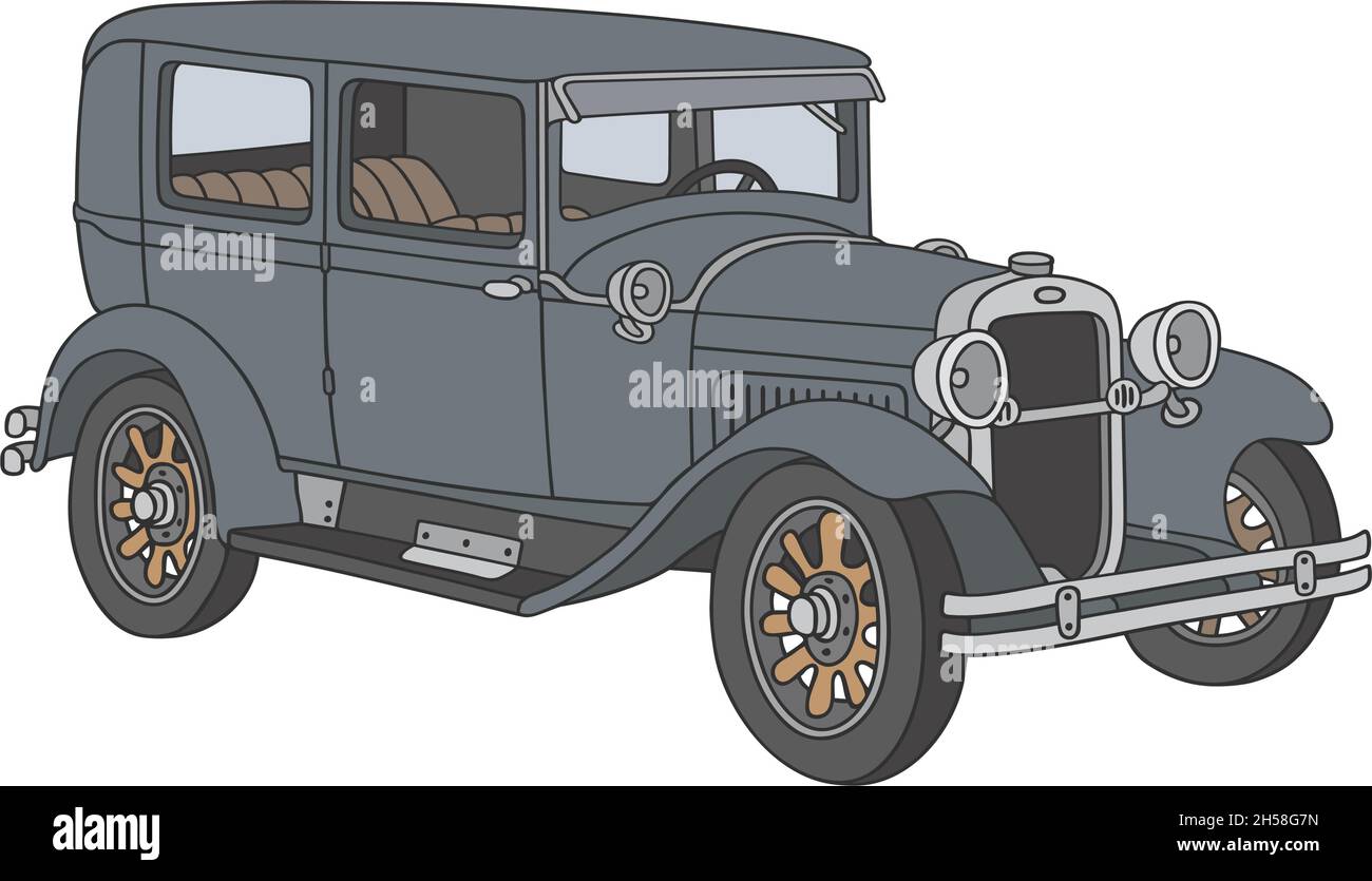 The vectorized hand drawing of a vintage car Stock Vector Image & Art ...