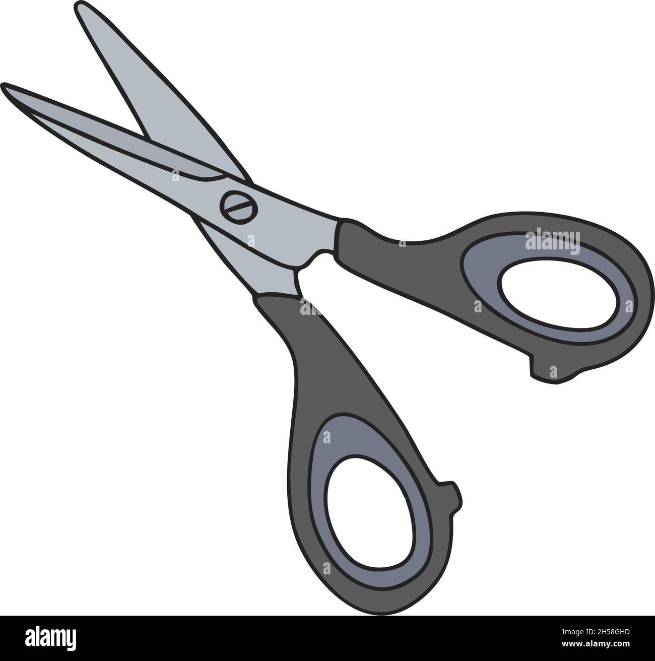 The vectorized hand drawing of a small kids scissors Stock Vector Image ...