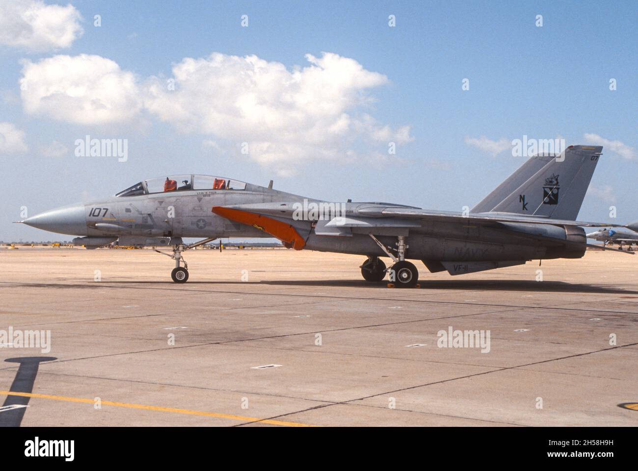 VF-11 F-14 Tomcat from the Red Rippers on the tarmac at NAS Miramar ...