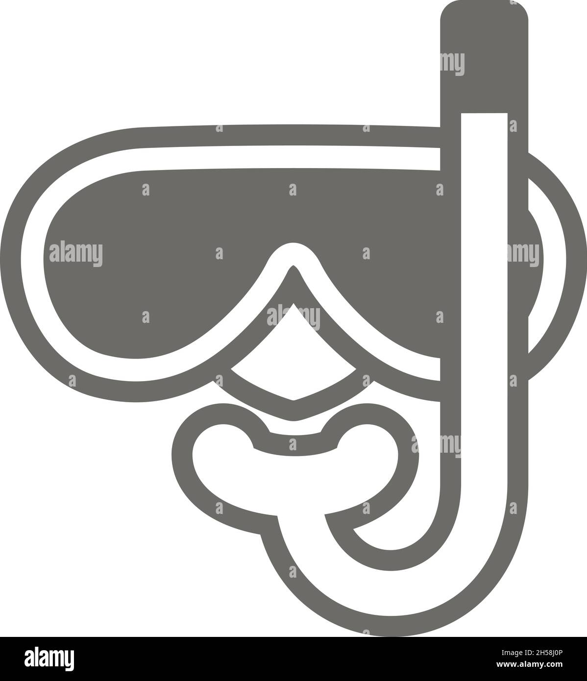 Diving Mask outline vector icon. Beach. Summer. Summertime. Vacation ...