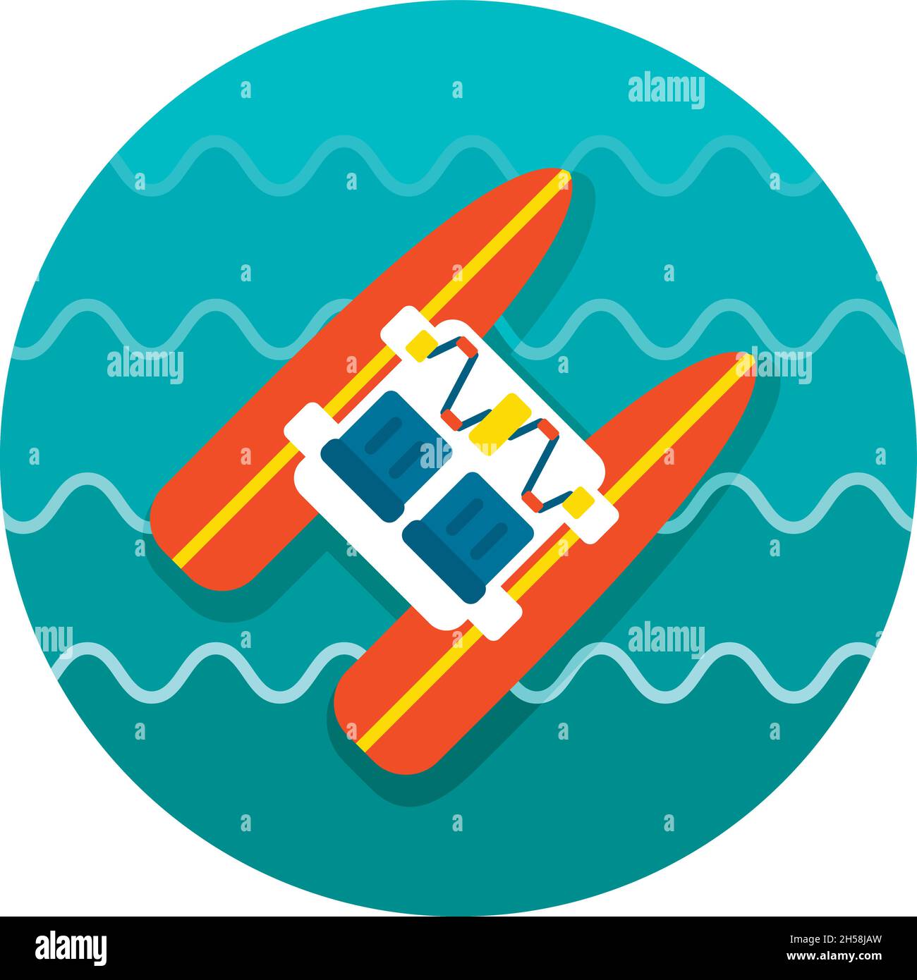 Pedalo boat beach vector icon. Beach. Summer. Summertime. Holiday ...
