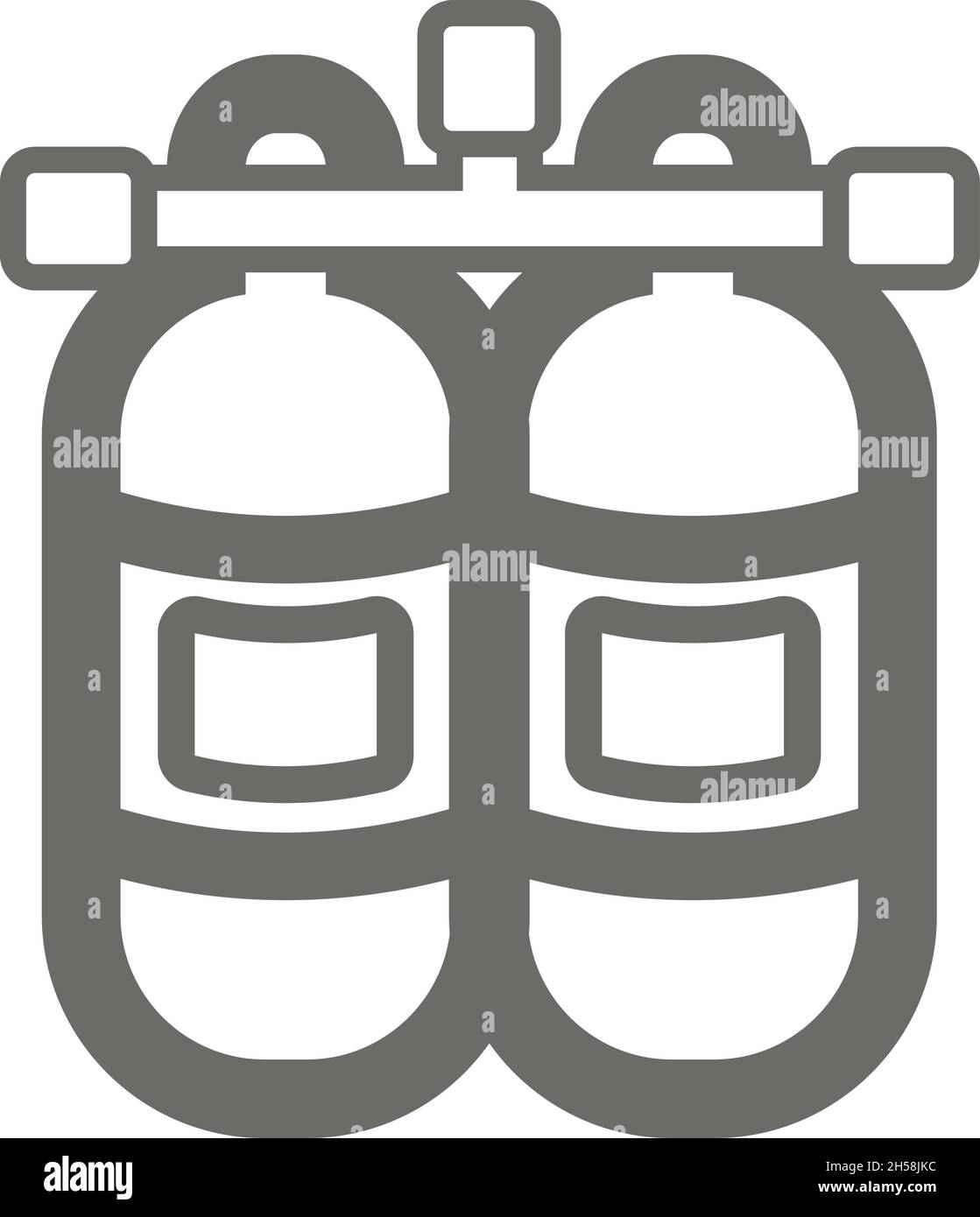 Oxygen tank outline vector icon. Beach. Summer. Summertime. Vacation ...