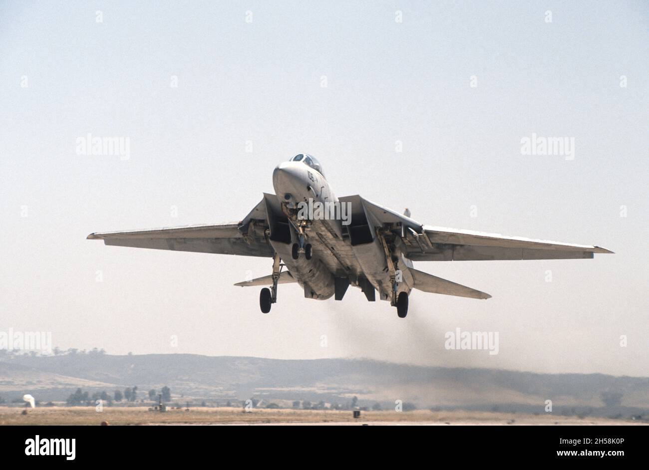 F-14 crew practicing landings at NAS Miramar, San Diego, California ...