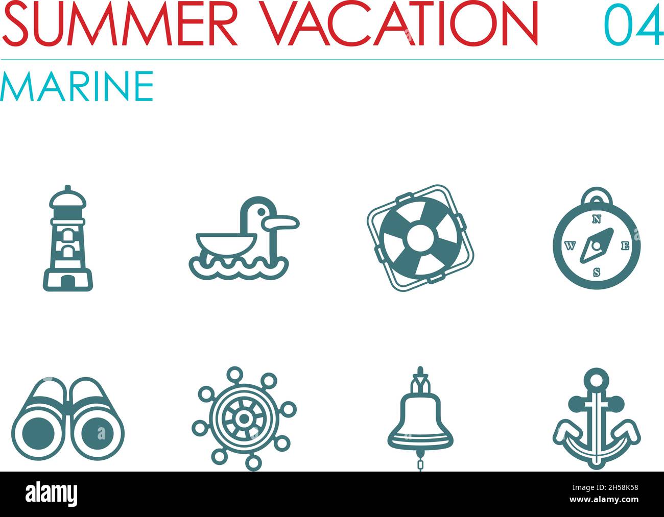 Marine outline icon vector set. Travel, eps 10 Stock Vector Image & Art ...