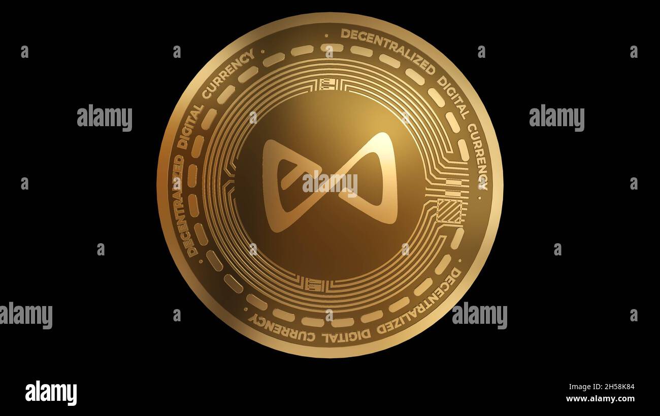 3D Render of Gold Axie Infinity AXS Cryptocurrency Sign Isolated on a ...