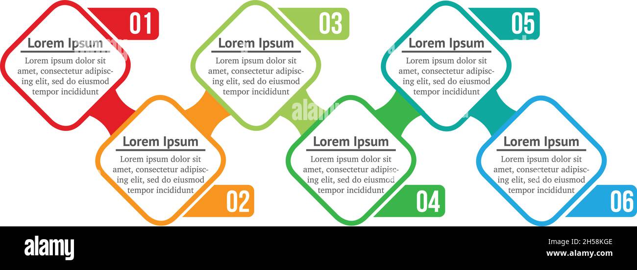 Vector Infographic squares with 6 options or steps. Infographics for ...