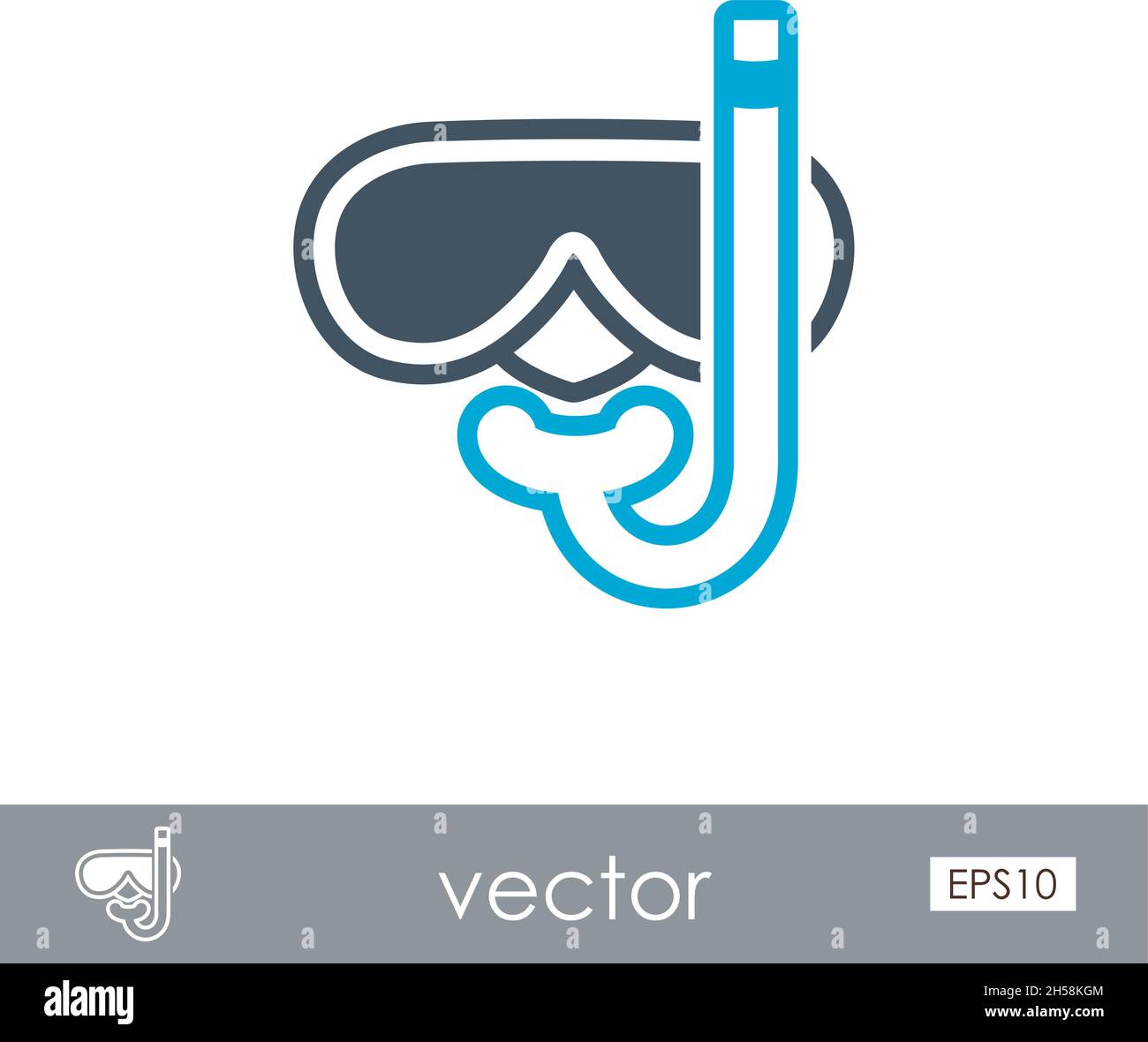 Diving Mask outline vector icon. Beach. Summer. Summertime. Vacation ...