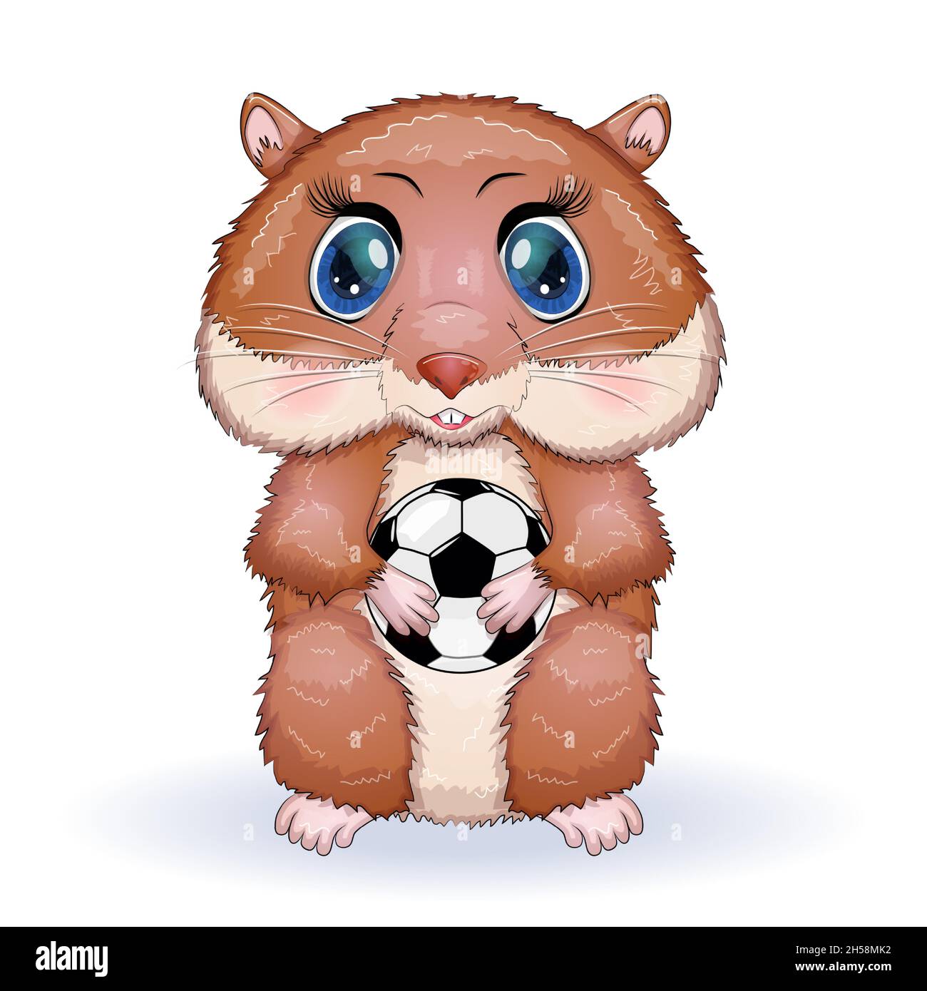 Cute hamster with soccer ball game, hamster cartoon characters, funny ...