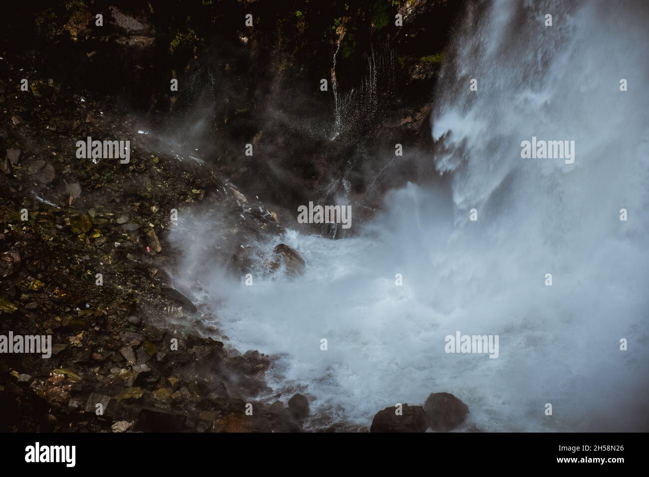 Base of a huge waterfall Stock Photo - Alamy