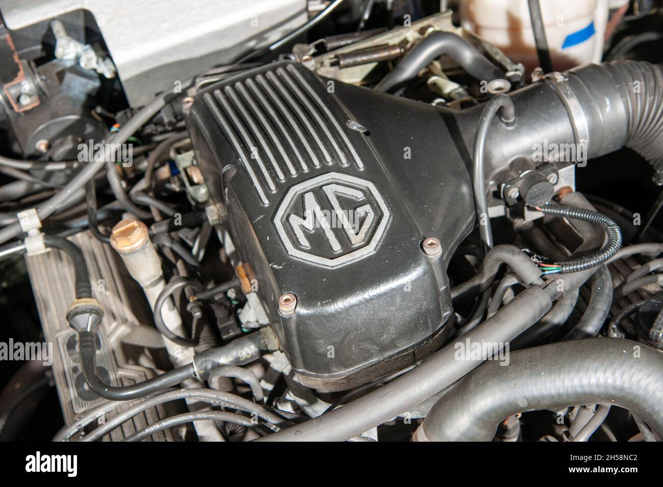 MG RV8 V8 engine Stock Photo - Alamy