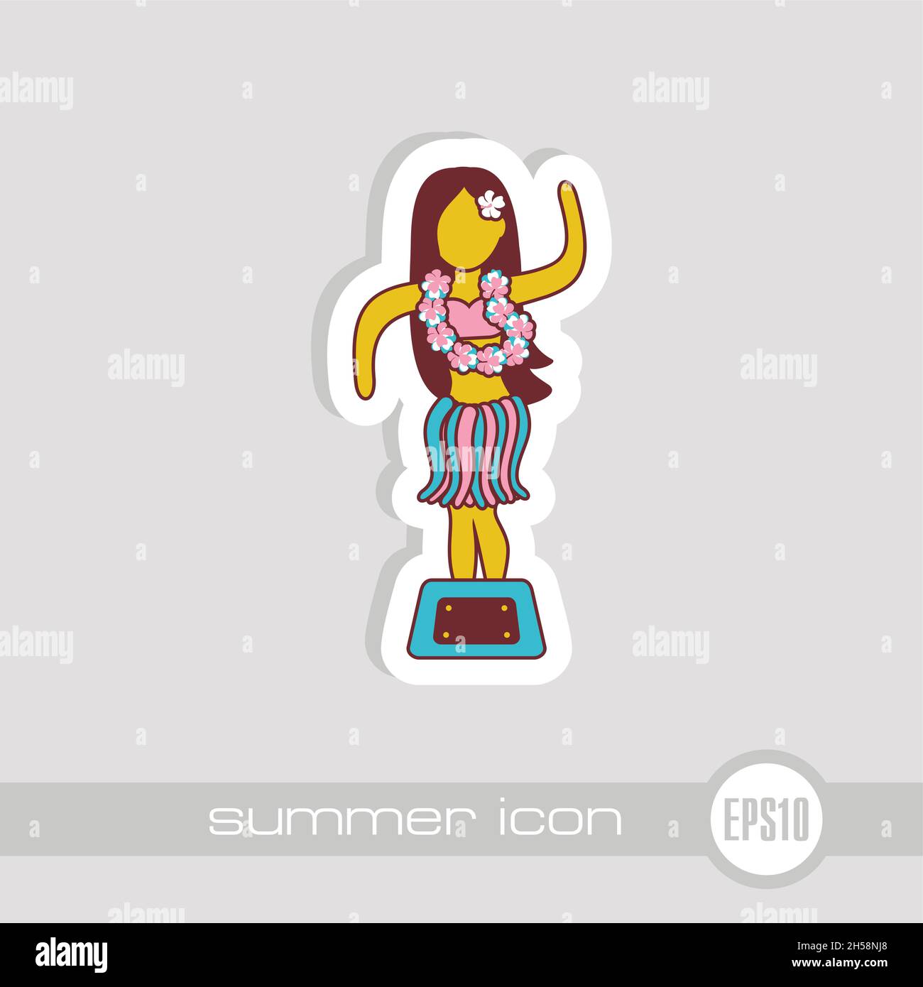 Female hawaiian hula dancer Stock Vector Images - Alamy