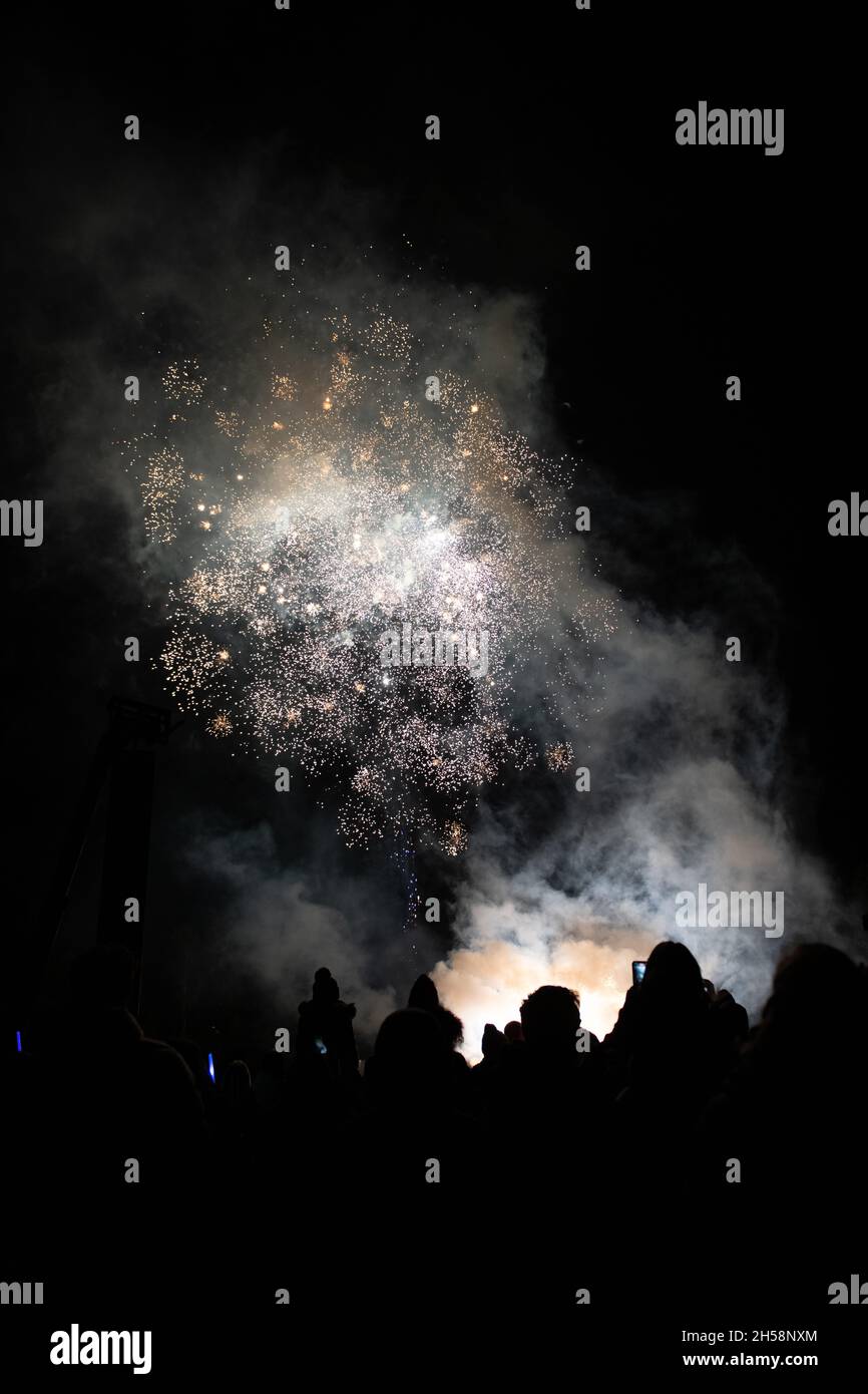 Fireworks at the Kinecroft, Wallingford, Oxfordshire,2021 Stock Photo ...