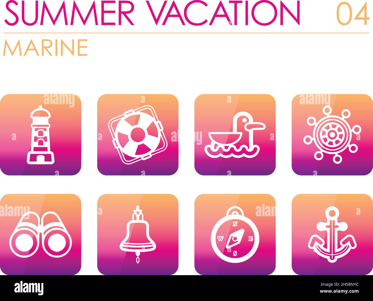 Marine outline icon vector set. Travel, eps 10 Stock Vector Image & Art ...