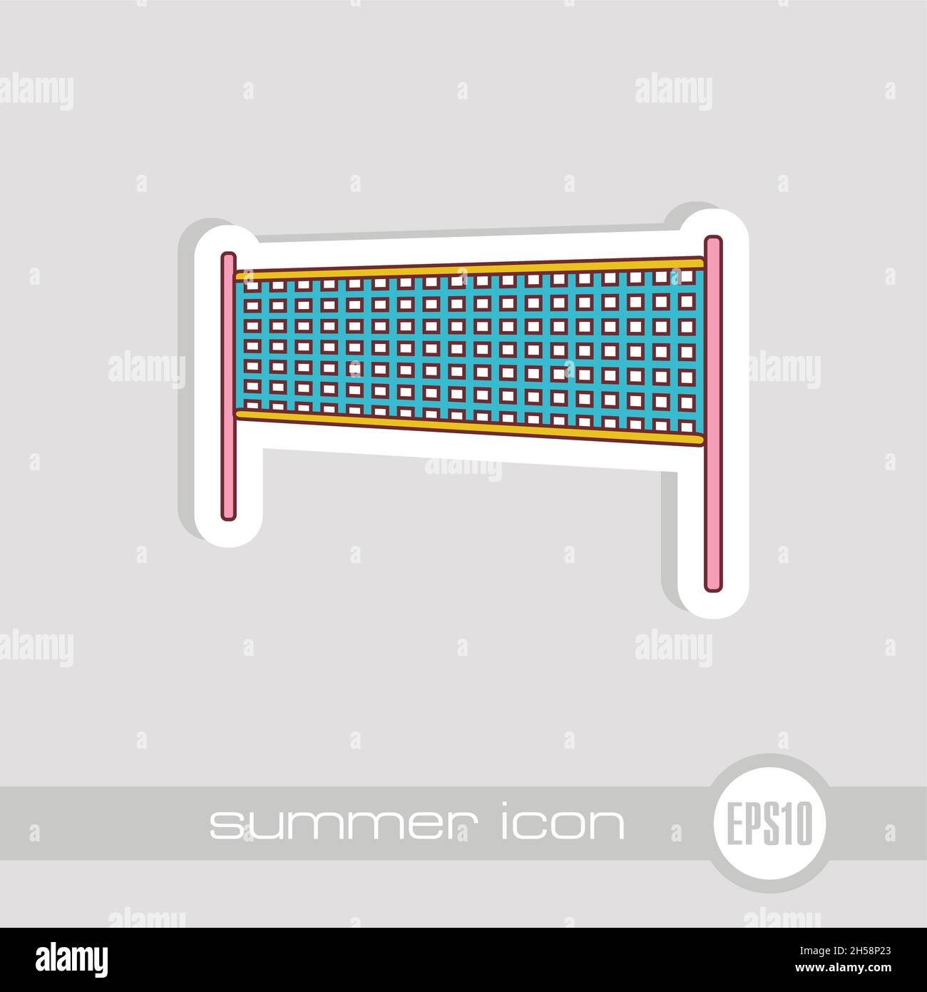 Volleyball net beach sport vector icon. Beach. Summer. Summertime ...
