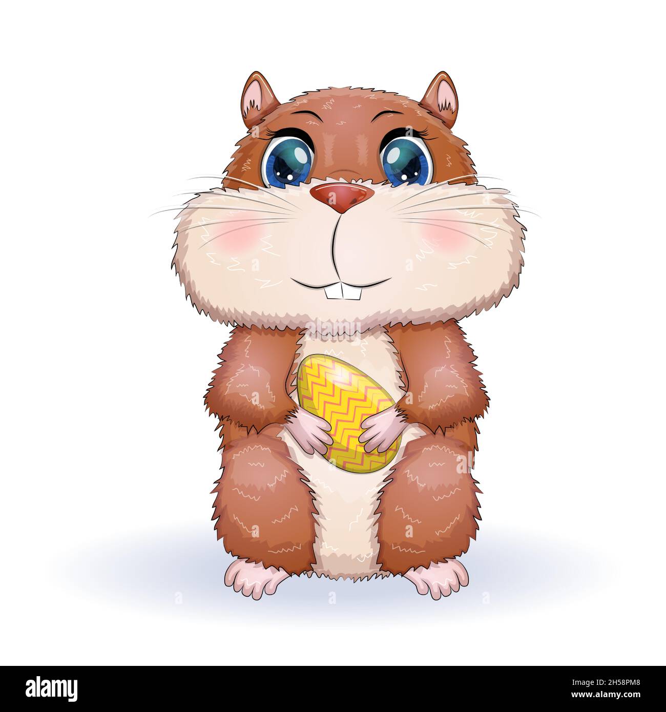 Cute hamster with easter egg, hamster cartoon characters, funny animal ...