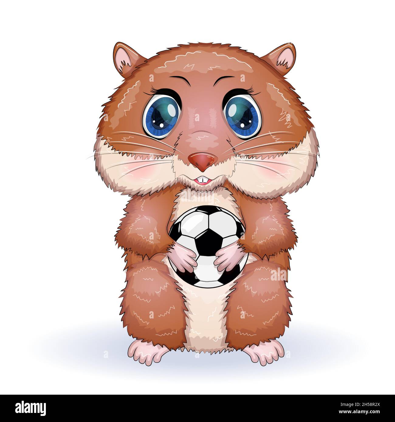 Cute hamster with soccer ball game, hamster cartoon characters, funny ...