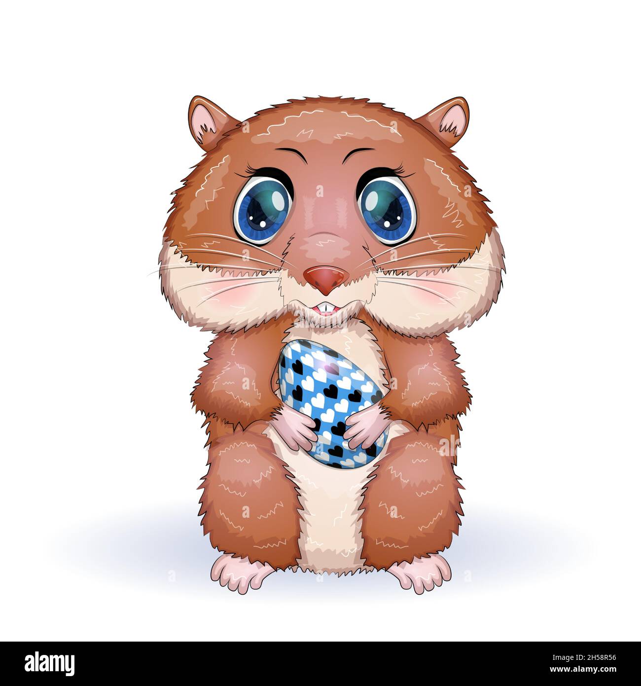 Cute hamster with easter egg, hamster cartoon characters, funny animal ...