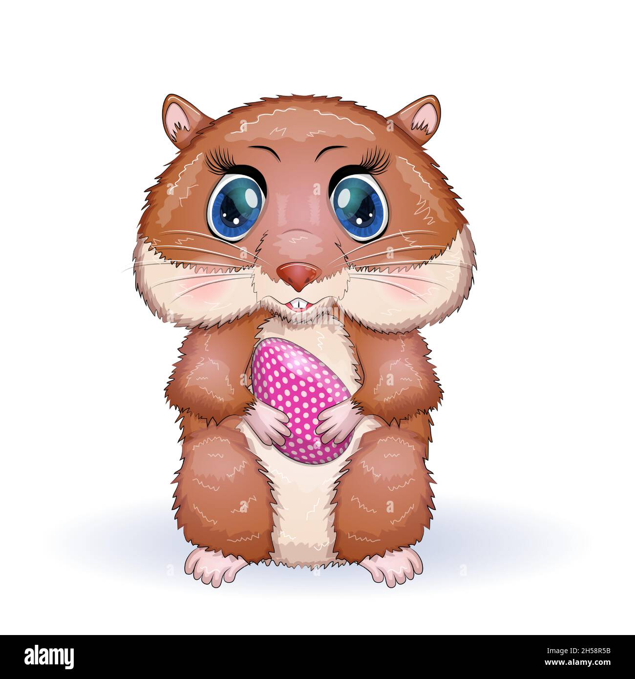 Cute hamster with easter egg, hamster cartoon characters, funny animal ...