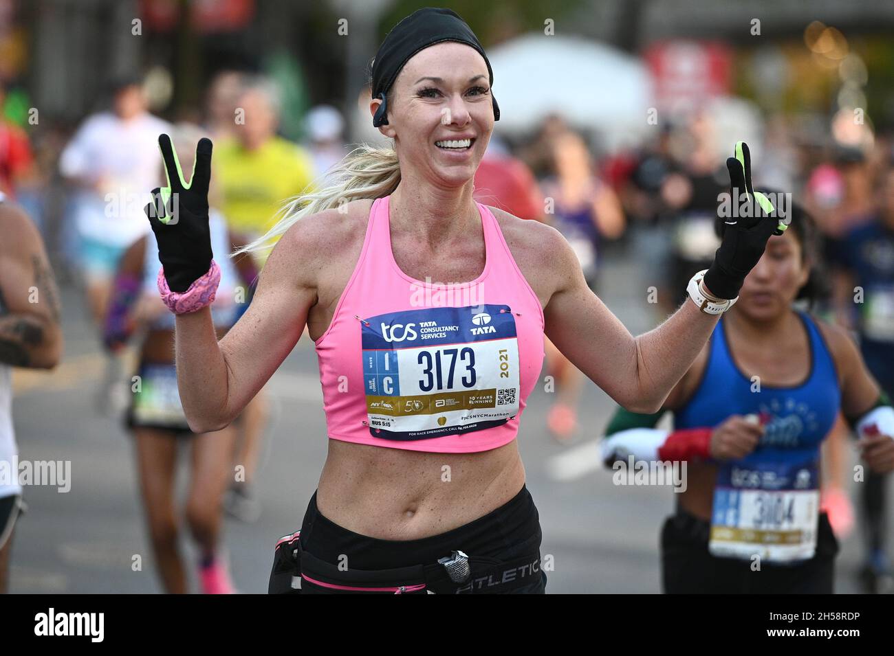 Runner Colleen Evens participates in the 2021 TCS New York City ...
