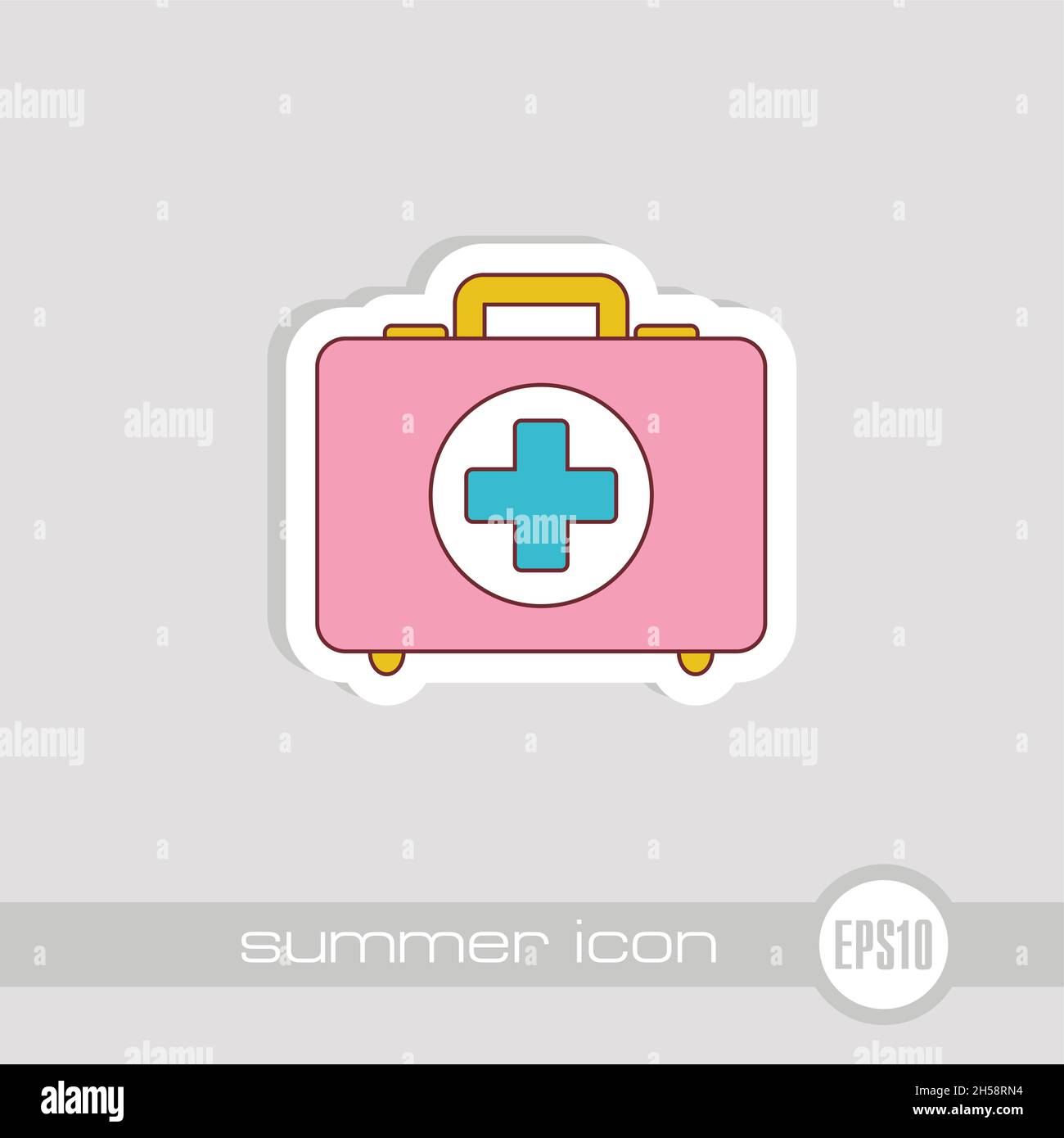 First aid kit vector icon. Beach. Summer. Summertime. Vacation, eps 10 ...