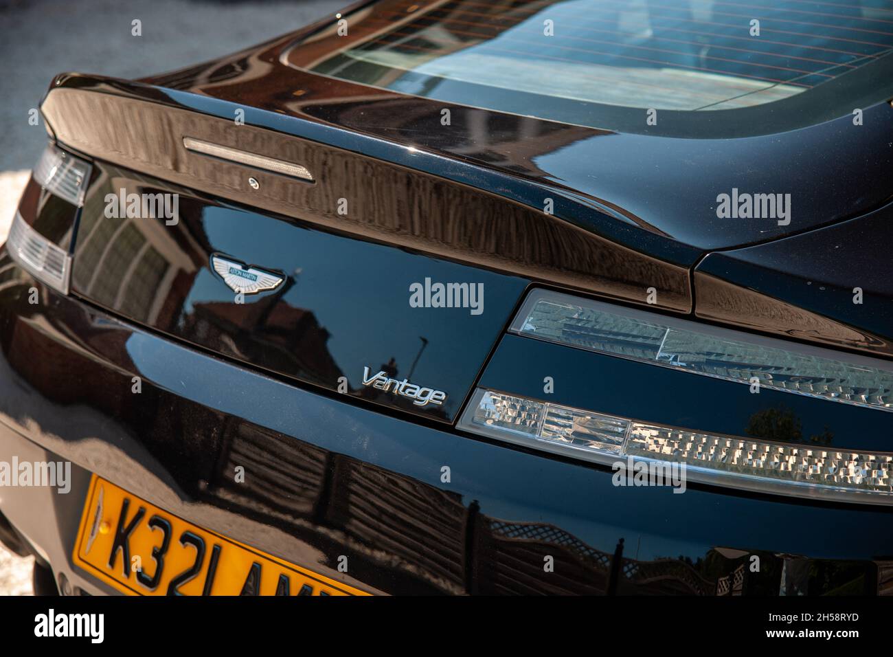 2012 Aston Vantage boot spoiler detail Stock Photo - Alamy