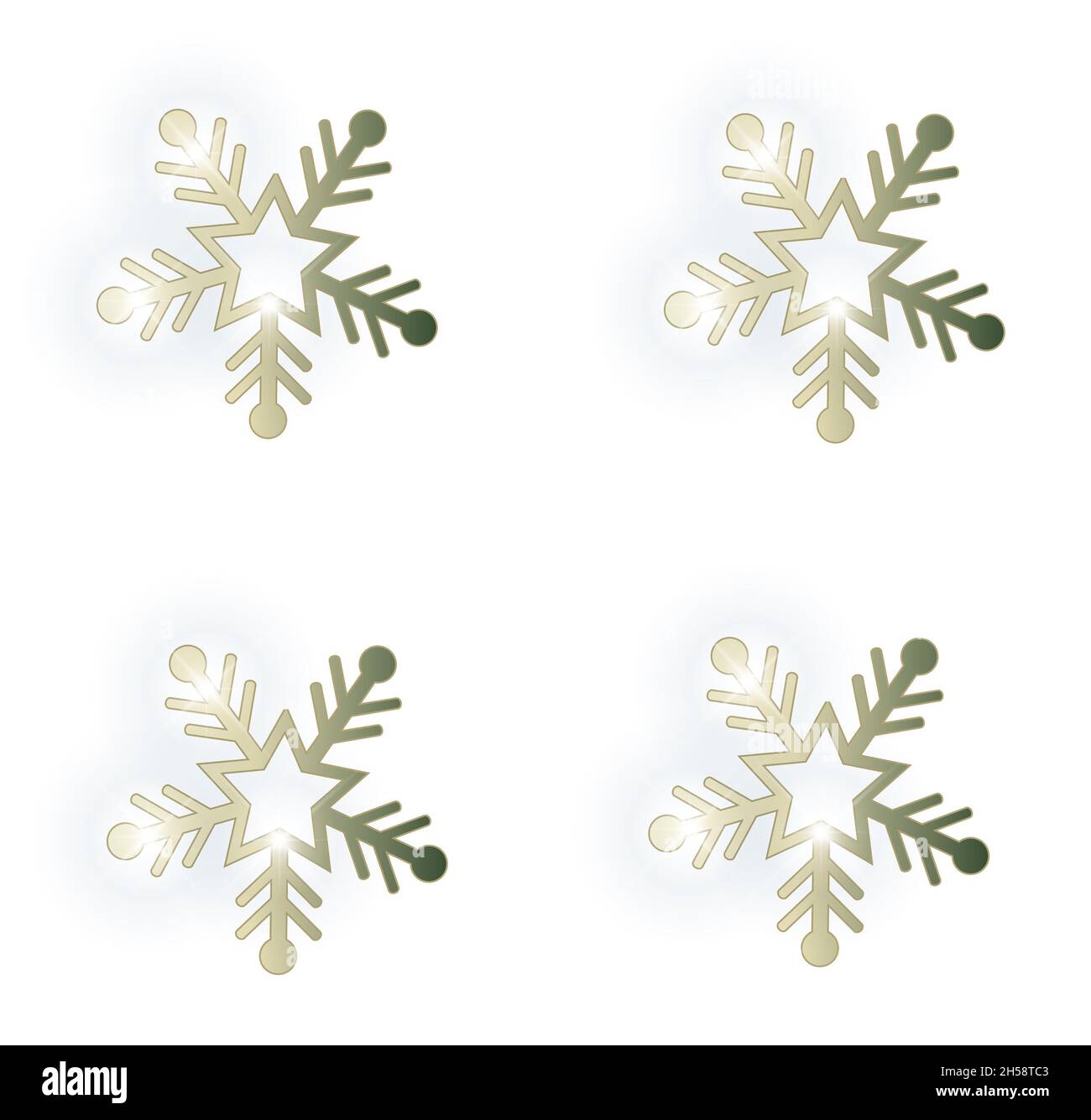Snowflakes pattern, golden snowflakes isolated on white background ...